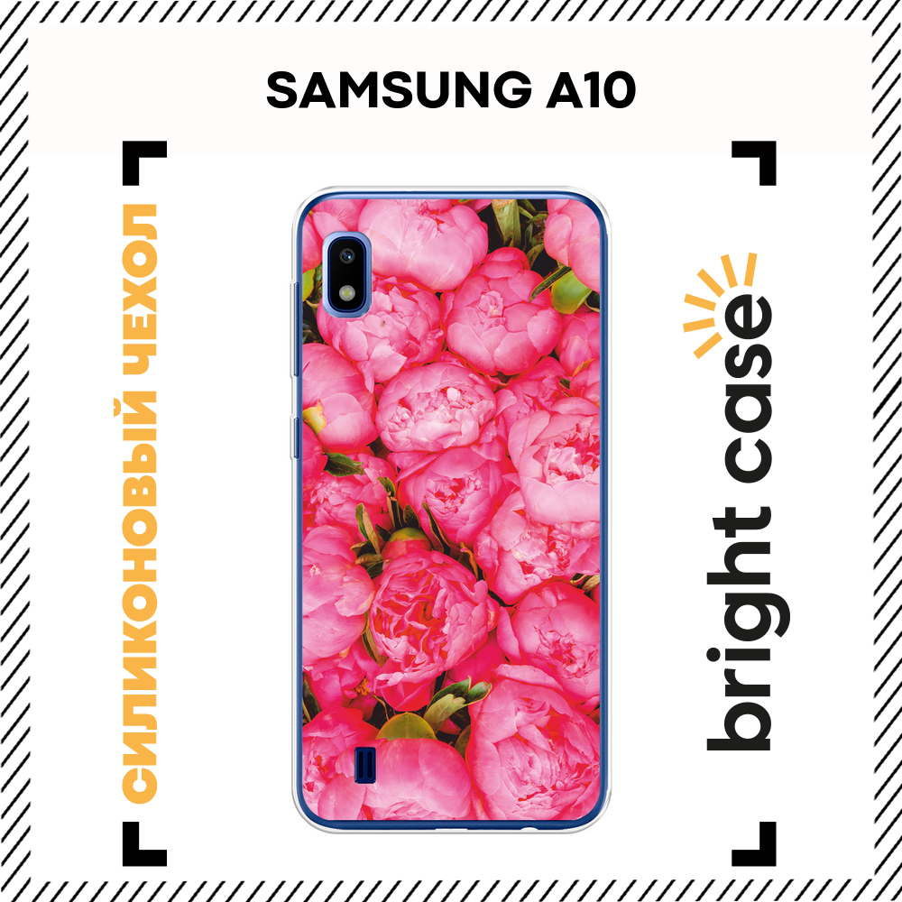 Силиконовый чехол на Samsung Galaxy A10 / Самсунг А10 с принтом Пионы
