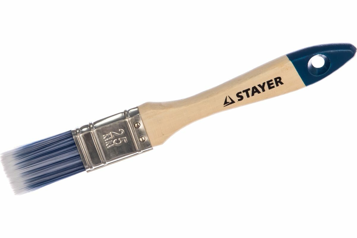Кисть плоская STAYER AQUA-STANDARD, искусственная щетина, деревянная ручка, 25мм {01032-025}