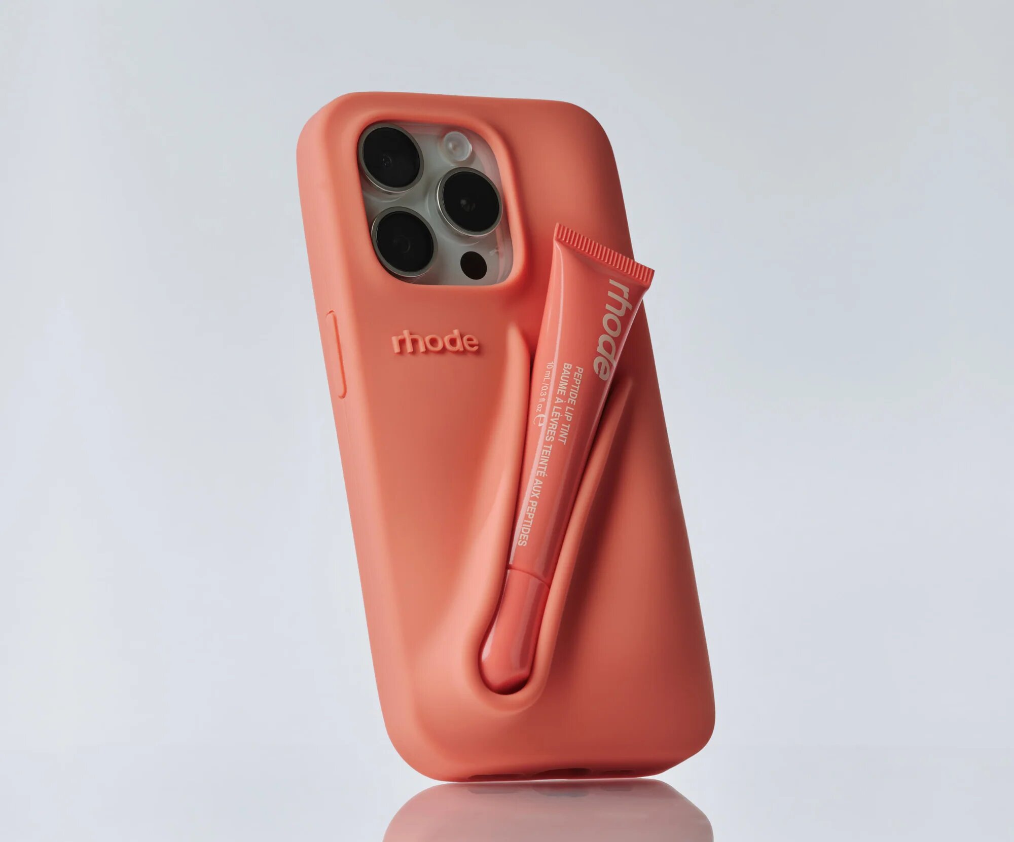 Rhode Lip Case чехол для 15 pro max с кейсом под тинт, peach pit, оригинал