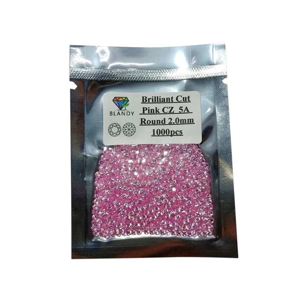 Синтетические камни QINGYIGEM кубический цирконий 1000 шт, 0,8-3,0 мм, белые и Розовый, 1.4mm, Pink