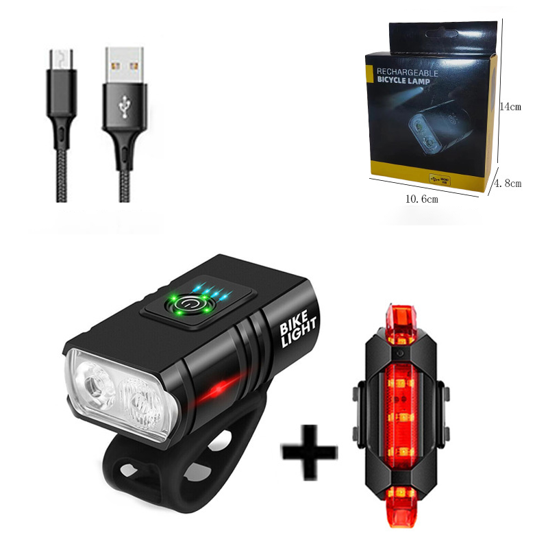 USB Перезаряжаемый Велосипедный фонарь, велосипеда Светодиодная Велосипедная фара + задние фары