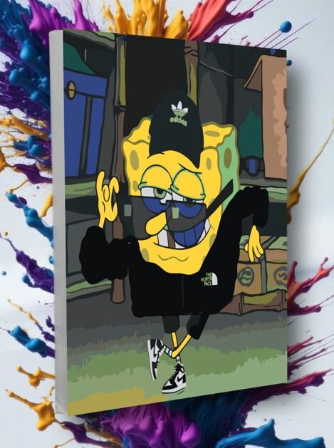 Картина по номерам Спанчбоб; Губка боб; Стиль 40*50