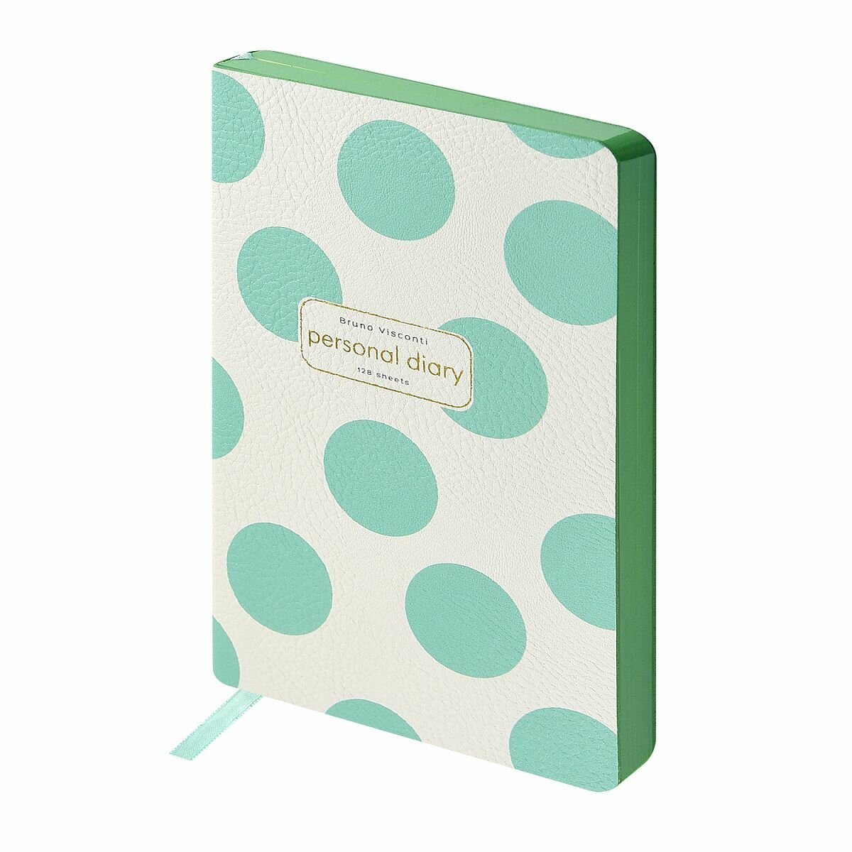 Ежедневник BrunoVisconti "Горошек" недатированный 125*200мм 256 стр. мятный