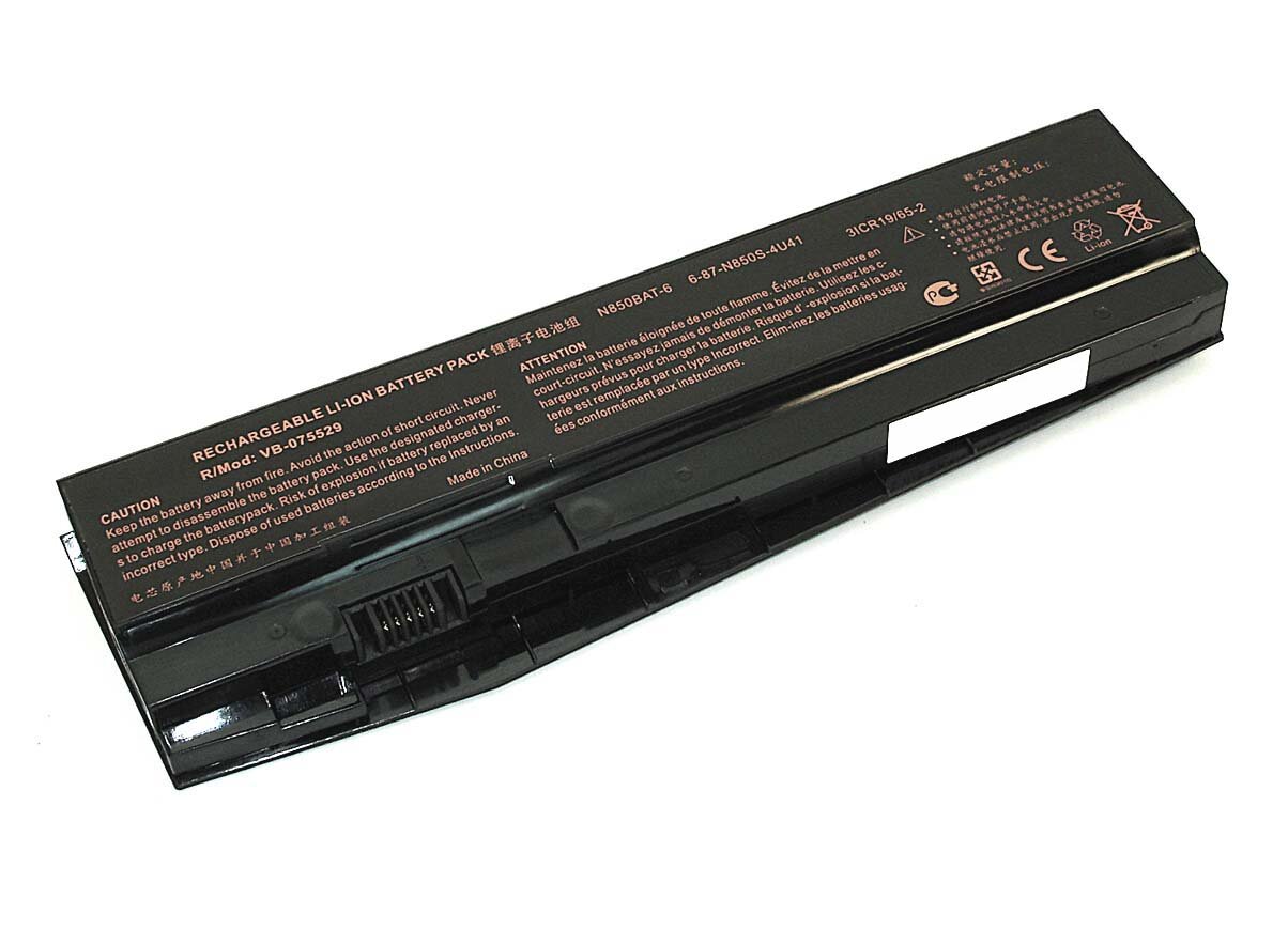 Аккумулятор OEM (совместимый с N850BAT-6) для ноутбука Clevo N850HC 10.8V 4400mAh черный