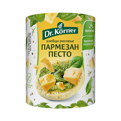 Хлебцы Dr.Korner рисовые с песто и пармезаном 80г