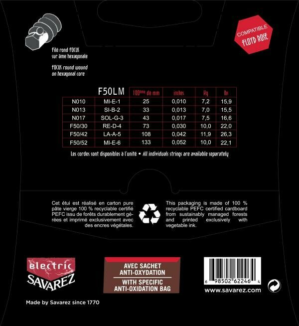 Комплект струн для электрогитары Savarez Focus F50LM