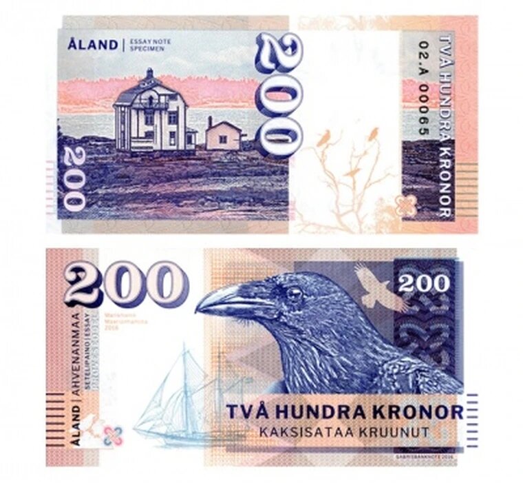 200 крон 2016 Финляндия, сувенирная бона, сувенирная копия, банкноты и купюры редкие коллекционные