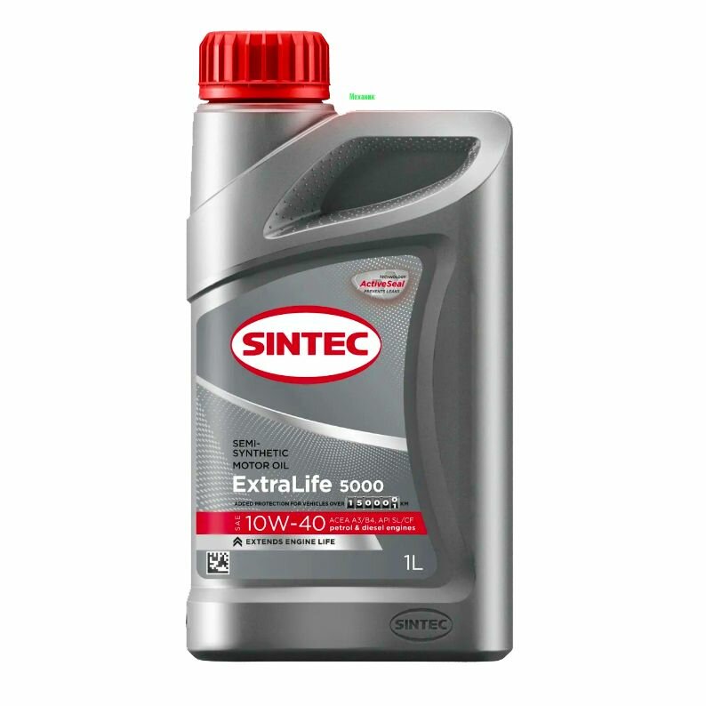 SINTEC EXTRALIFE 5000 SAE 10W-40 ACEA A3/B4 1л Масло моторное, Полусинтетическое