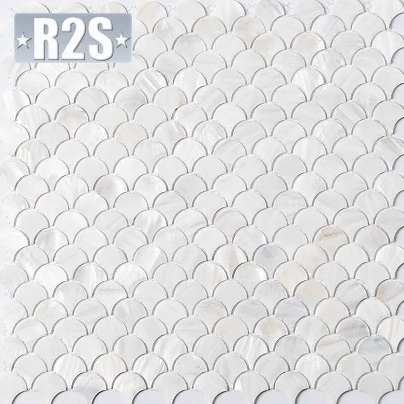 Мозаика из ракушек белая Белый, ivory white, 4pcs 30x30cm