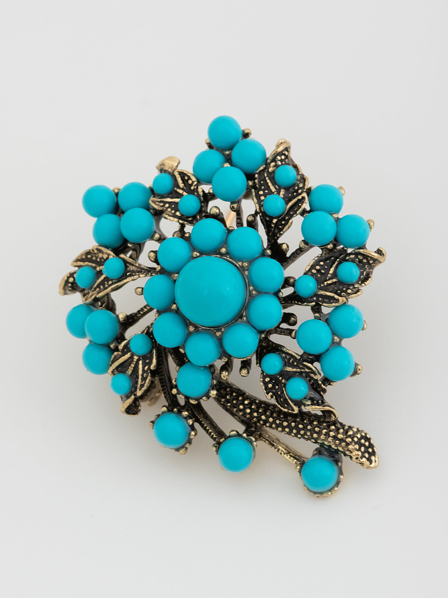 Брошь, бирюза синтетическая