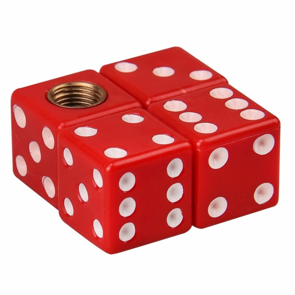 Кубики игральные кости для настольных игр,4 крышки клапанов для игры в кости-красные