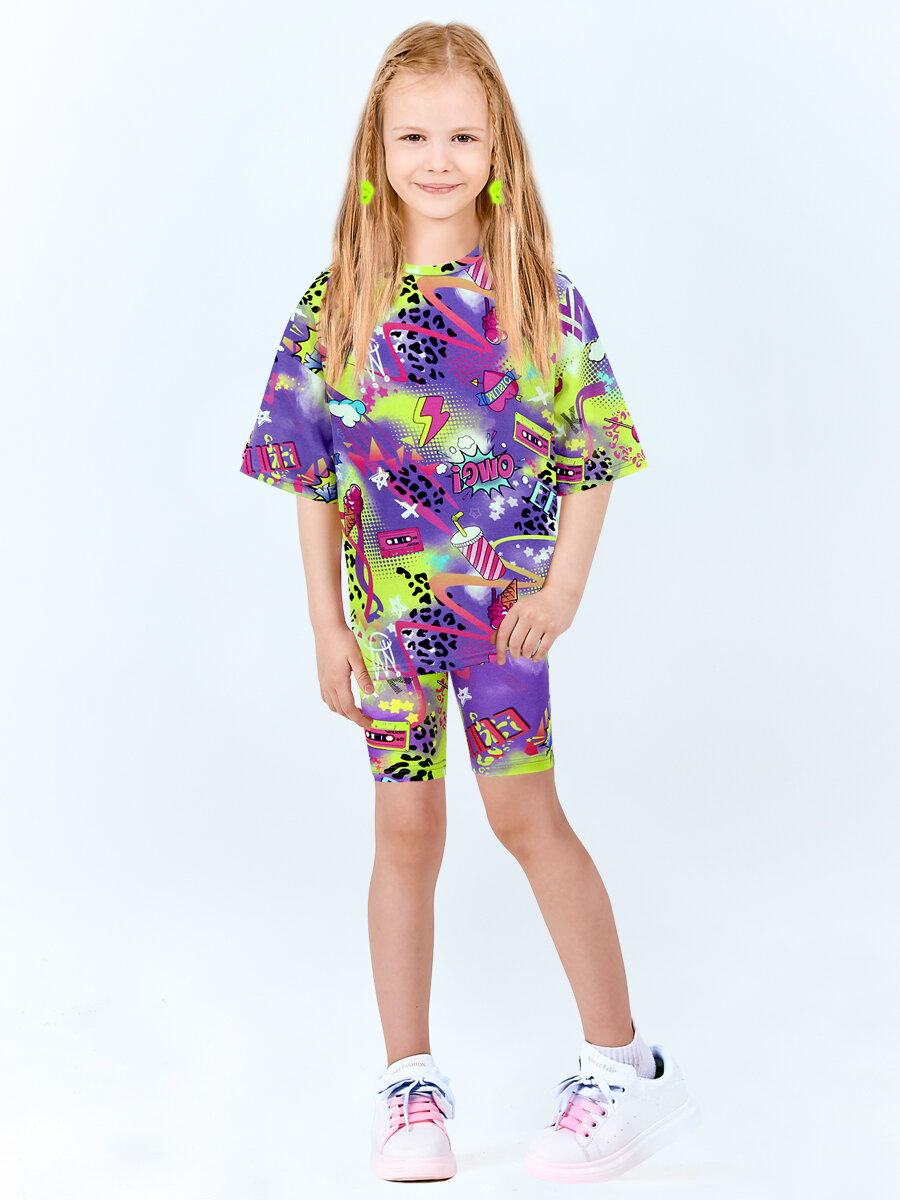Комплект одежды детский с велосипедками летний хлопок