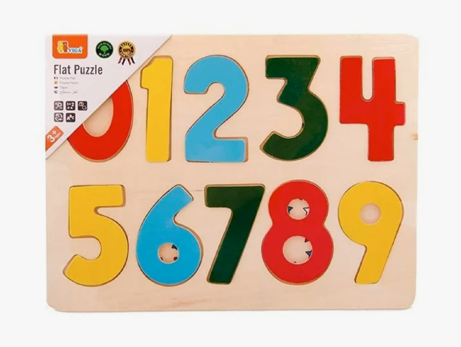Пазл-вкладыш Viga Цифры, 10 деталей, в пленке VG58545