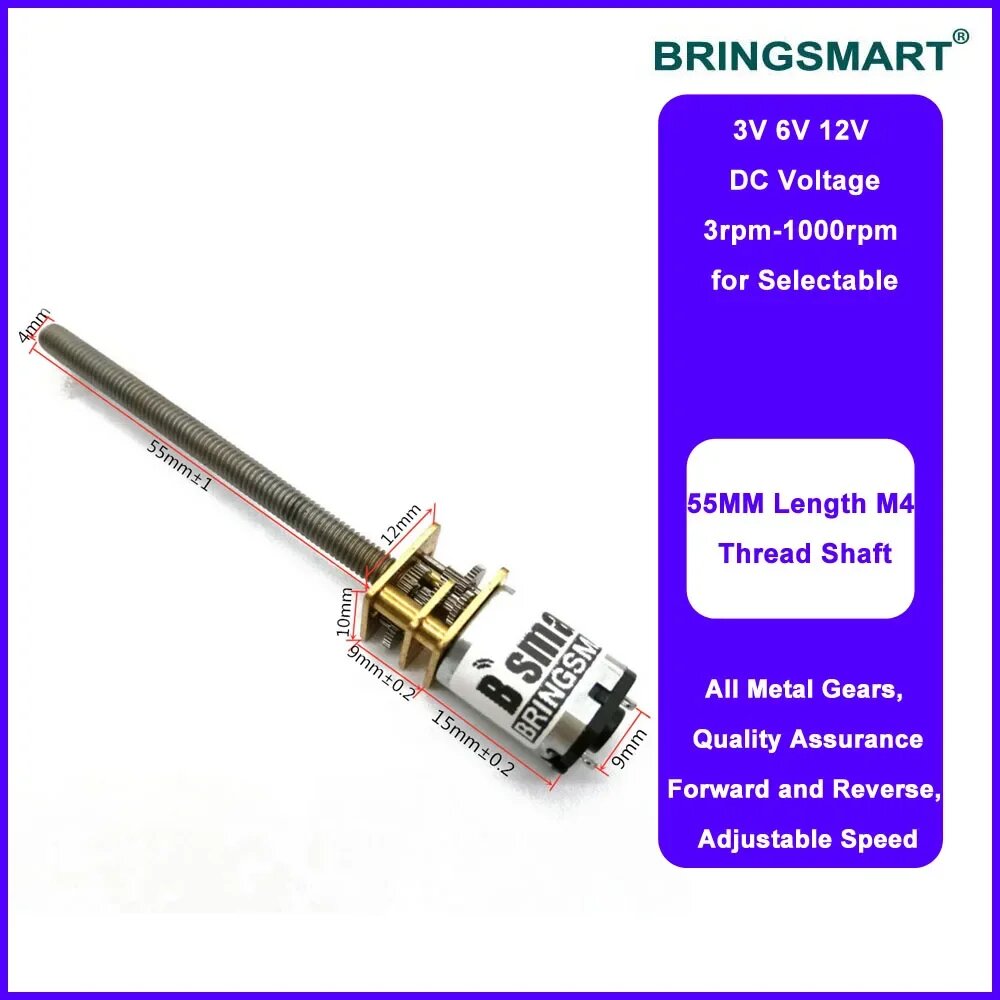 Мотор-редуктор Bringsmart M4 6В, 50 об/мин