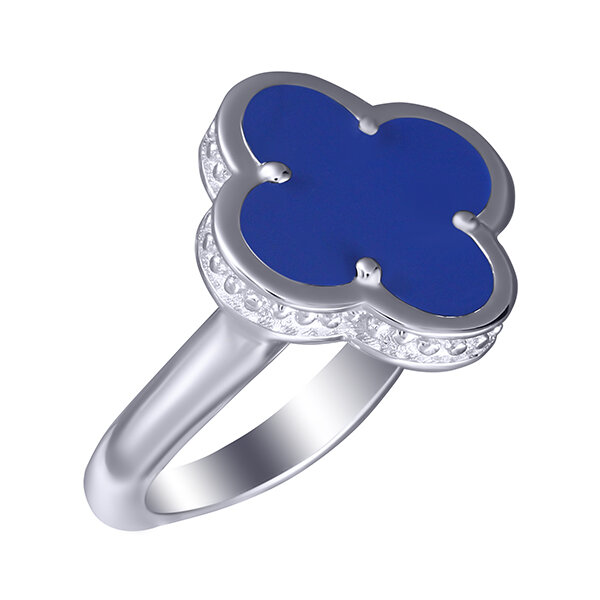 Перстень, серебро, 925 проба, родирование, керамика