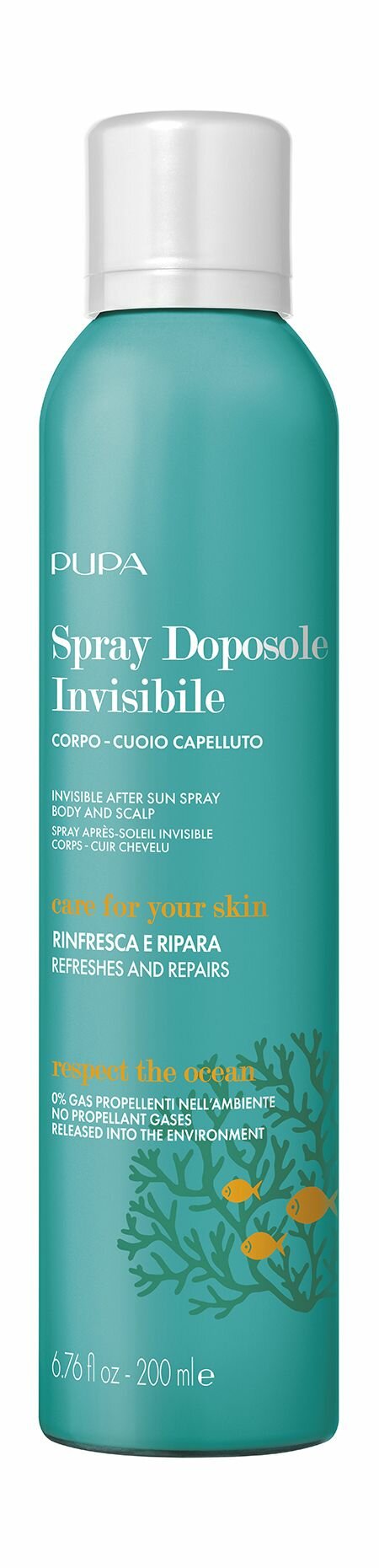 PUPA Спрей после загара для тела и волос Invisible After Sun Spray, 200 мл