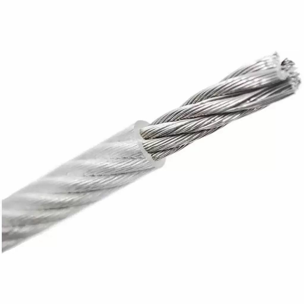 Трос стальной 2/3 мм в ПВХ оплетке, 5 м