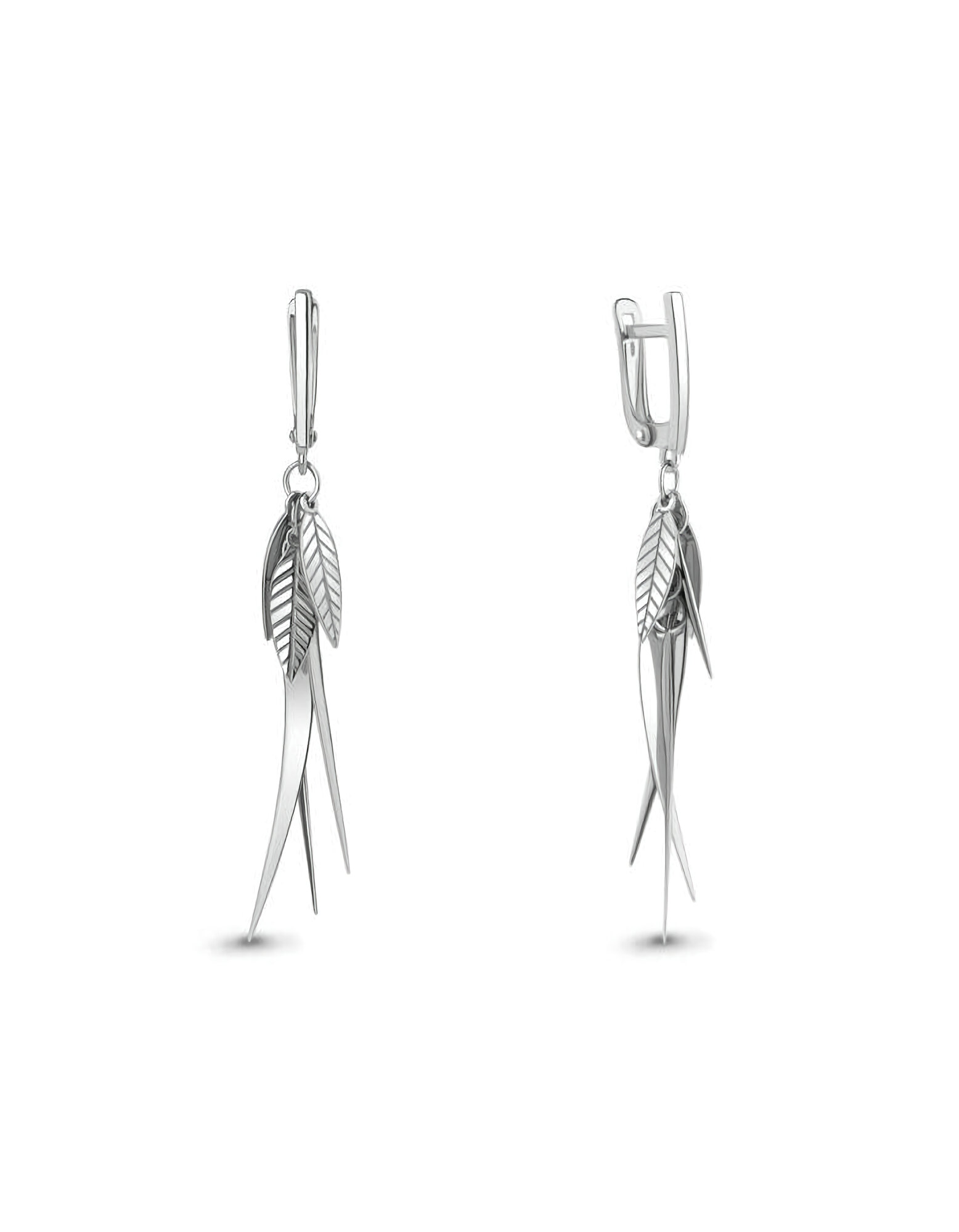 Серьги с подвесками, серебро, 925 проба, родирование