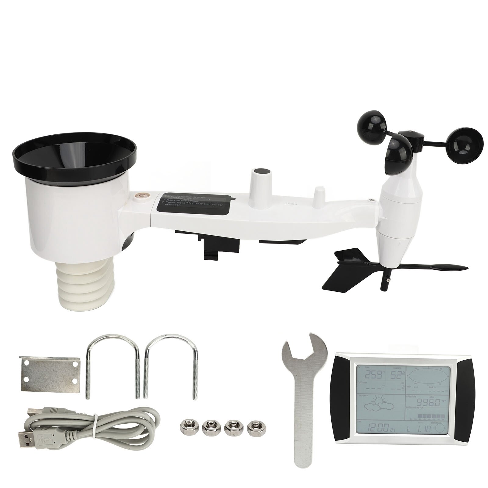 Метеостанция с беспроводным датчиком для измерения ветра, температуры и влажности