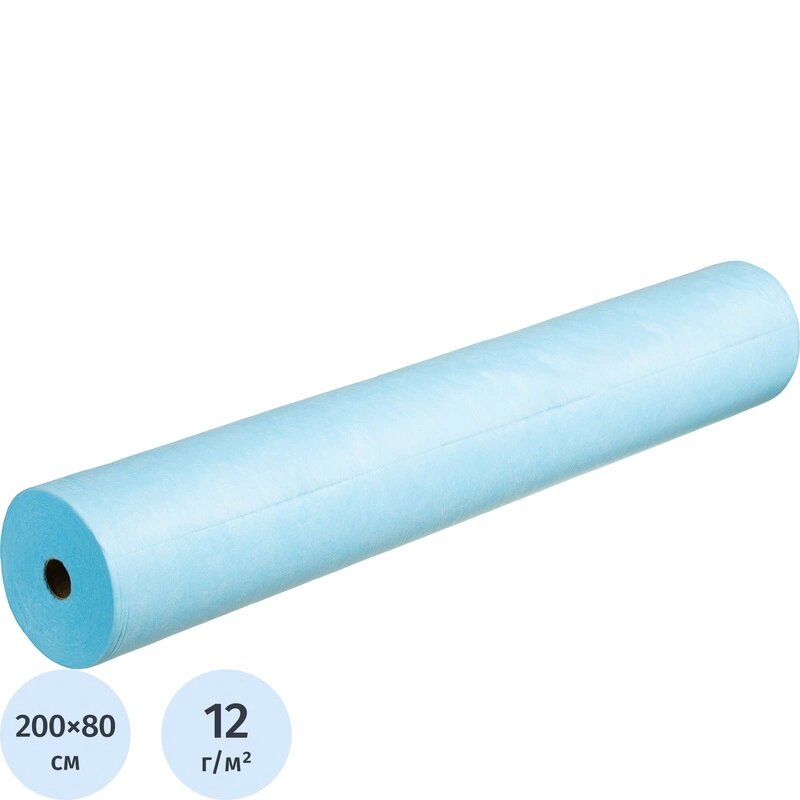 Простыня в рулоне 200x80, голубой, Стандарт, 100шт/рул, 600-495