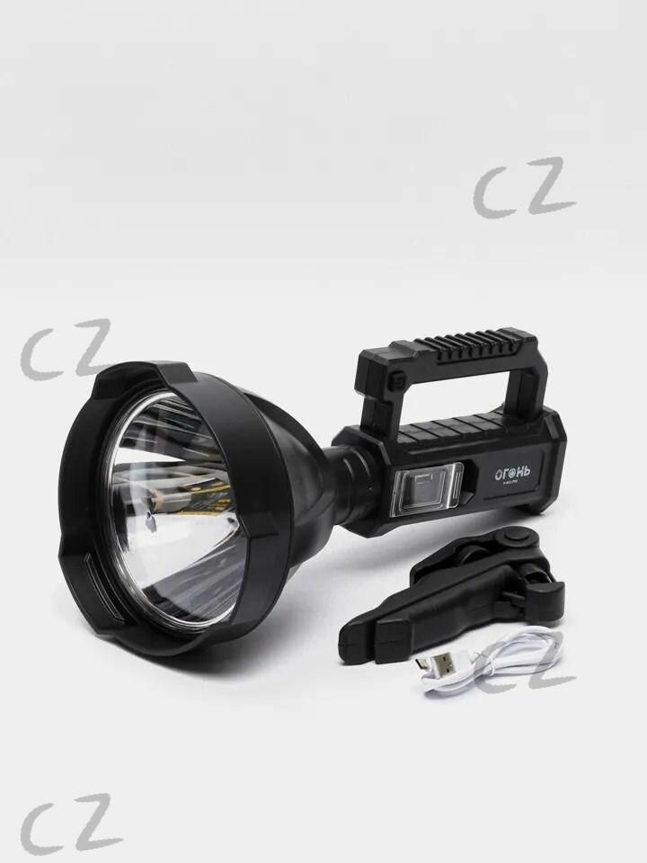 Фонарь прожектор ручной аккумуляторный с индикацией заряда и функцией Power bank/ кемпинг