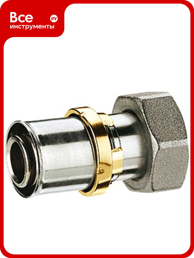 Муфта с накидной гайкой с метрической резьбой Giacomini 16×16×2 RP179X023 для соединения труб и трубопроводов