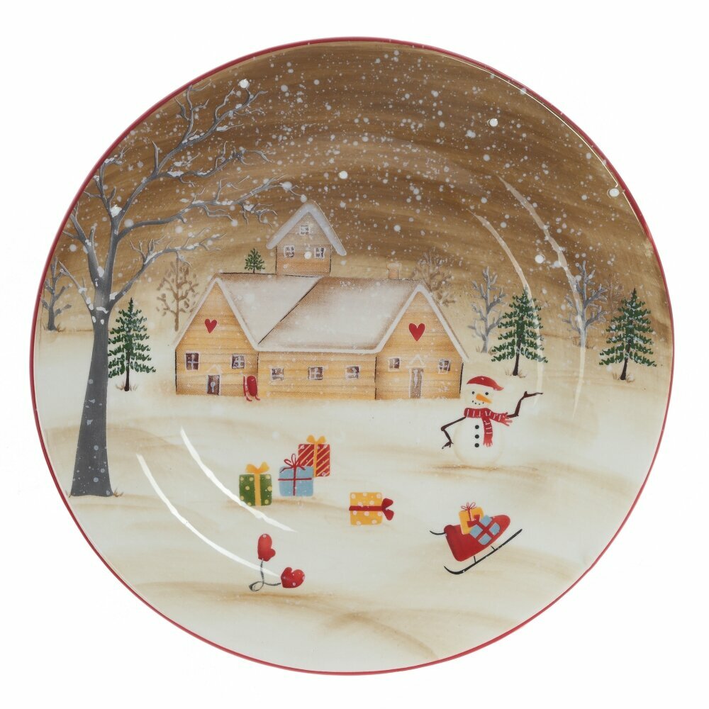 Тарелка новогодняя, 25х25х2 см KSM-822299