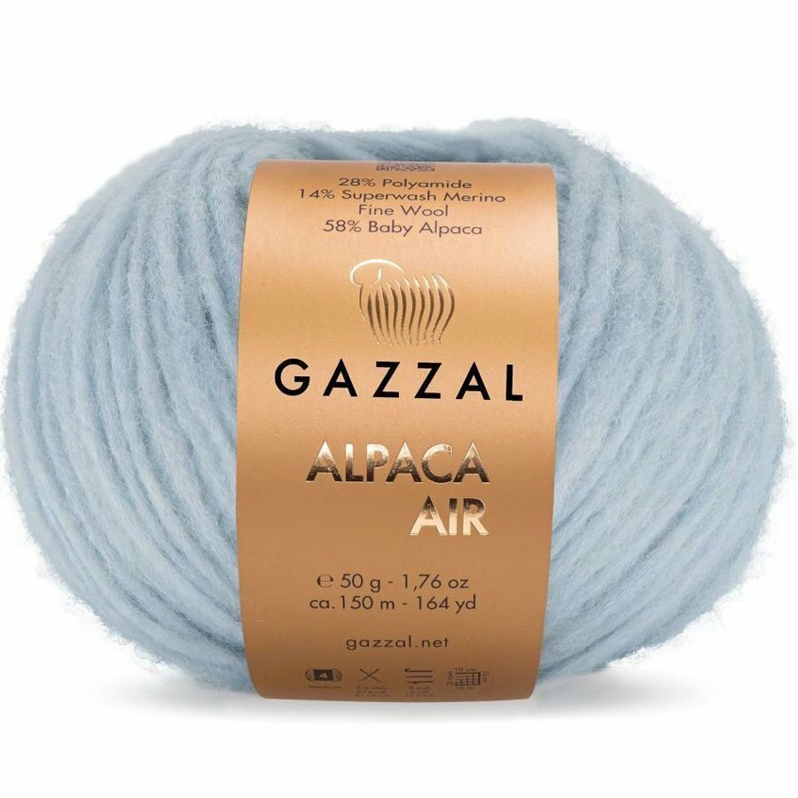 Пряжа Gazzal ALPACA AIR 84 голубой (4 мотка)
