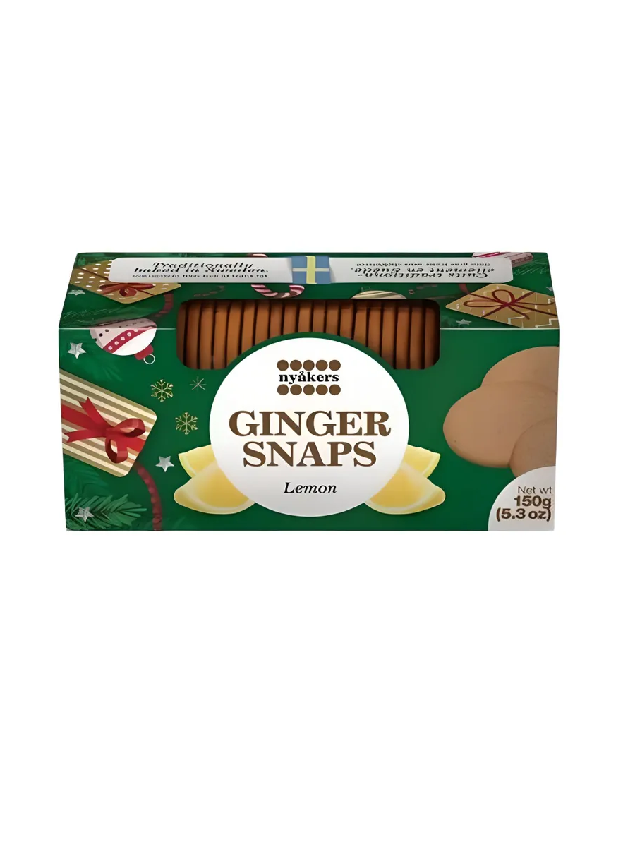Печенье Nyakers Original, хрустящее, имбирное со вкусом лимона, 150 г