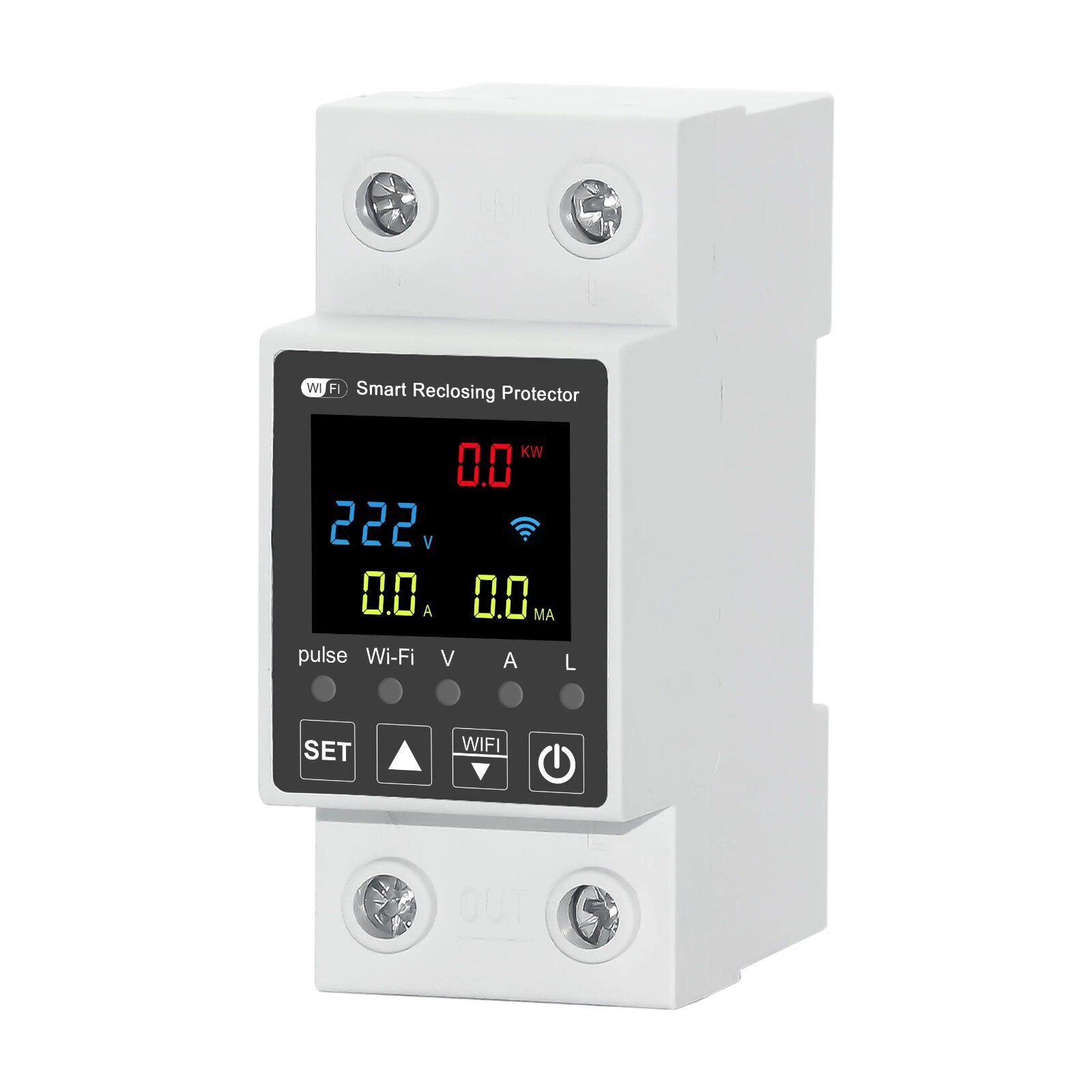 Смарт-энергомер с WiFi, 63A, защита от утечки тока, напряжения, автоматическое переключение, реле, выключатель, цепной 차단чик, Smart Life, AC 220V, 50/60Hz, диапазон напряжения 80V-300V, защита от перегрузки 0.11A-63.0A, перепад напряжения