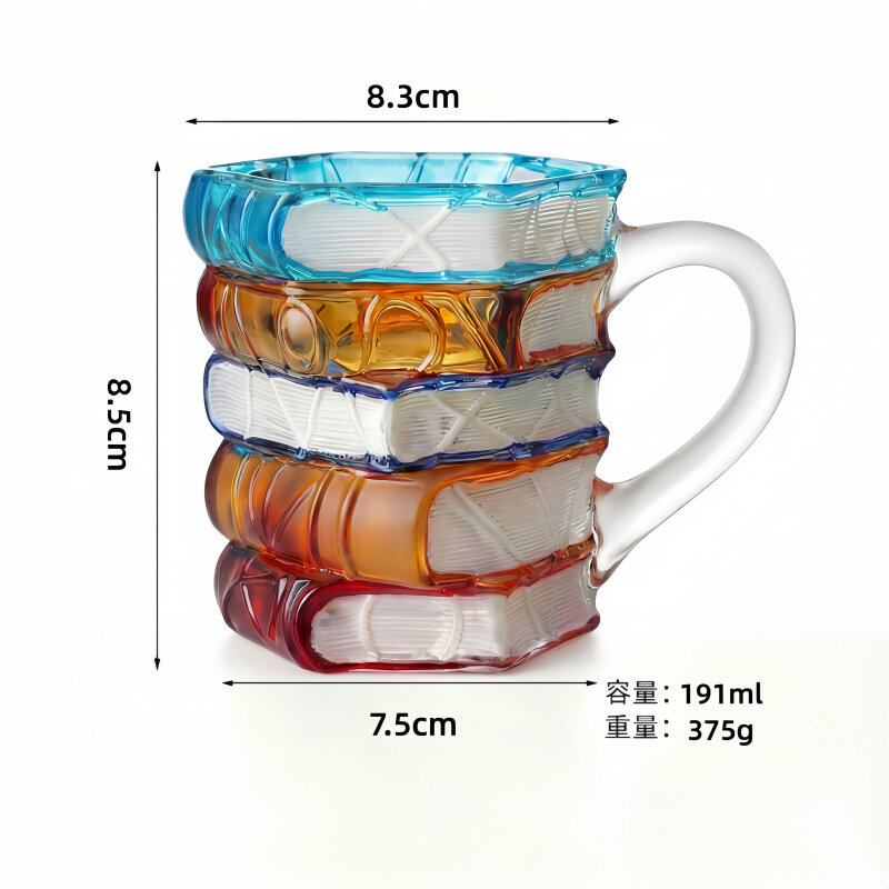 Кружки из высококачественного боросиликатного хрусталя, кружки для книг, расписанные вручную кружки для дома, кофейные кружки.