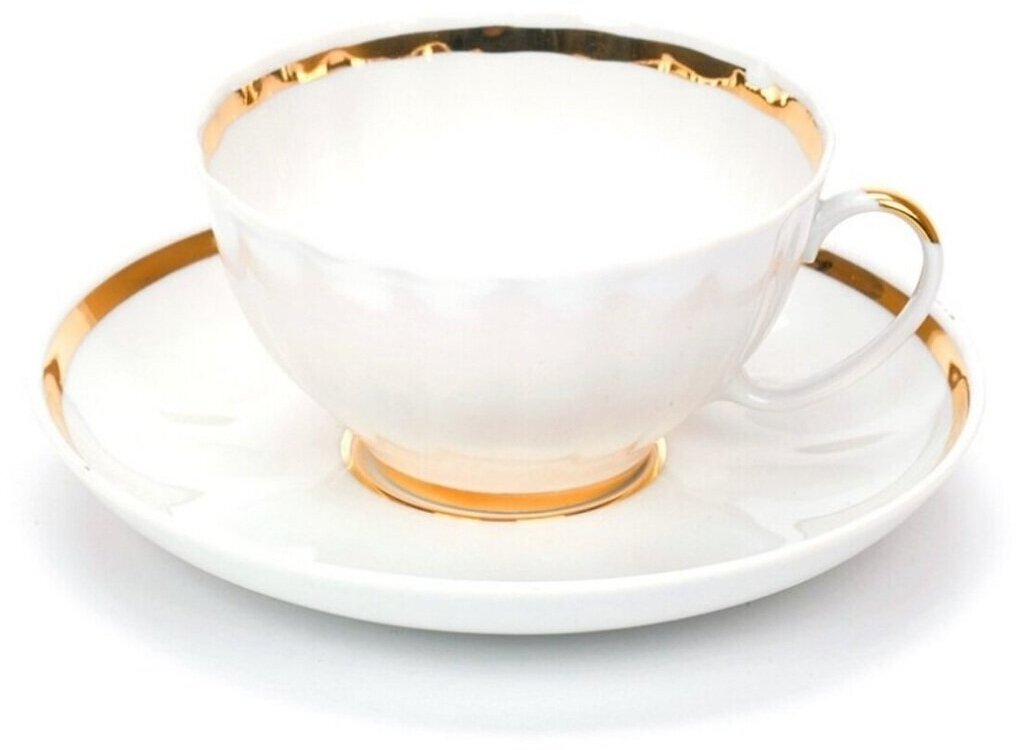 Чайная пара "Московская с лентой" 240мл на форме "Белый лебедь"