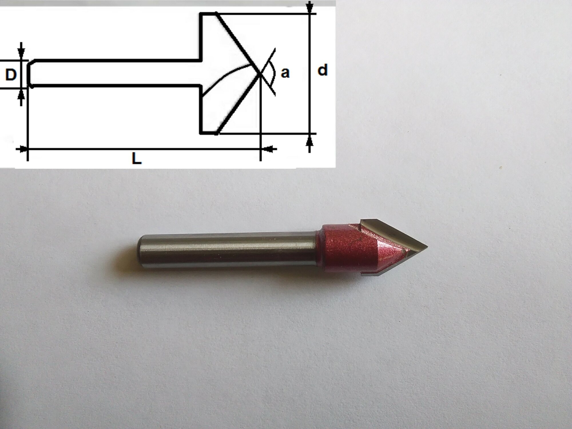 3DV61060 d-10/h-18/ a-60/ D-6/ L-50. X series V-образная фреза для ЧПУ станка.