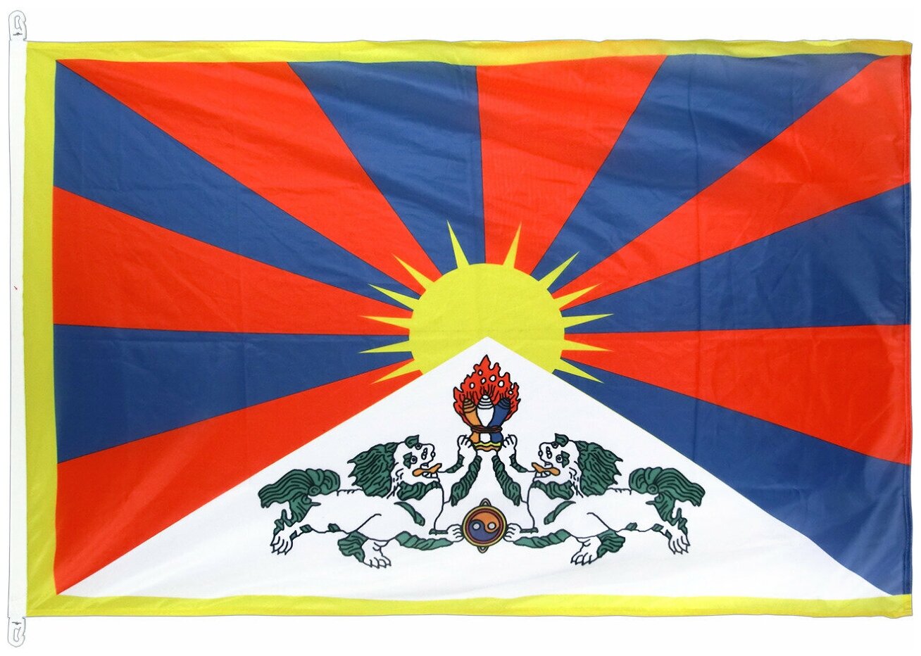 Флаг Тибета с карабинами 90х135 см