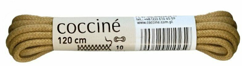 Шнурки хлопковые вощеные тонкие Coccine, бежевый, 2 мм, 120 см