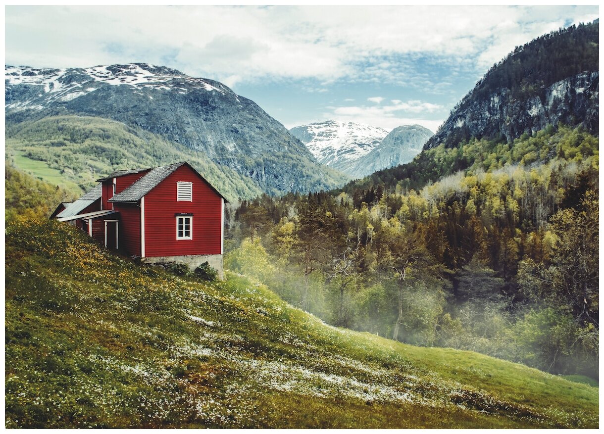 Постер / Плакат / Картина Красный дом 40х50 см в подарочном тубусе