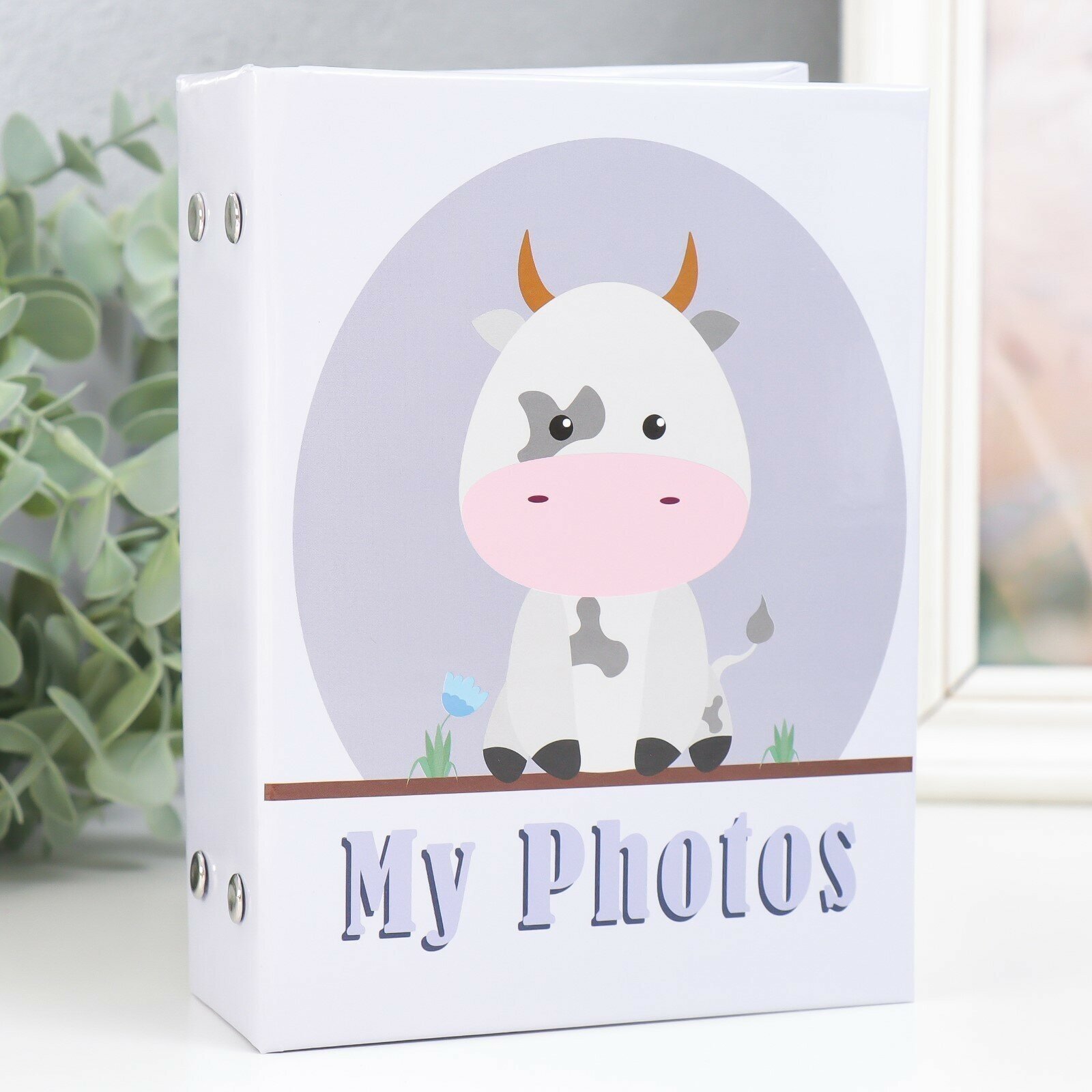 Фотоальбом на 96 фото 10×15 см «Коровка на лужайке», 16.5×12×5.5 см