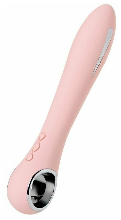 Розовый силиконовый вибратор с электростимуляцией "GALVANI VIBE", 21 см.