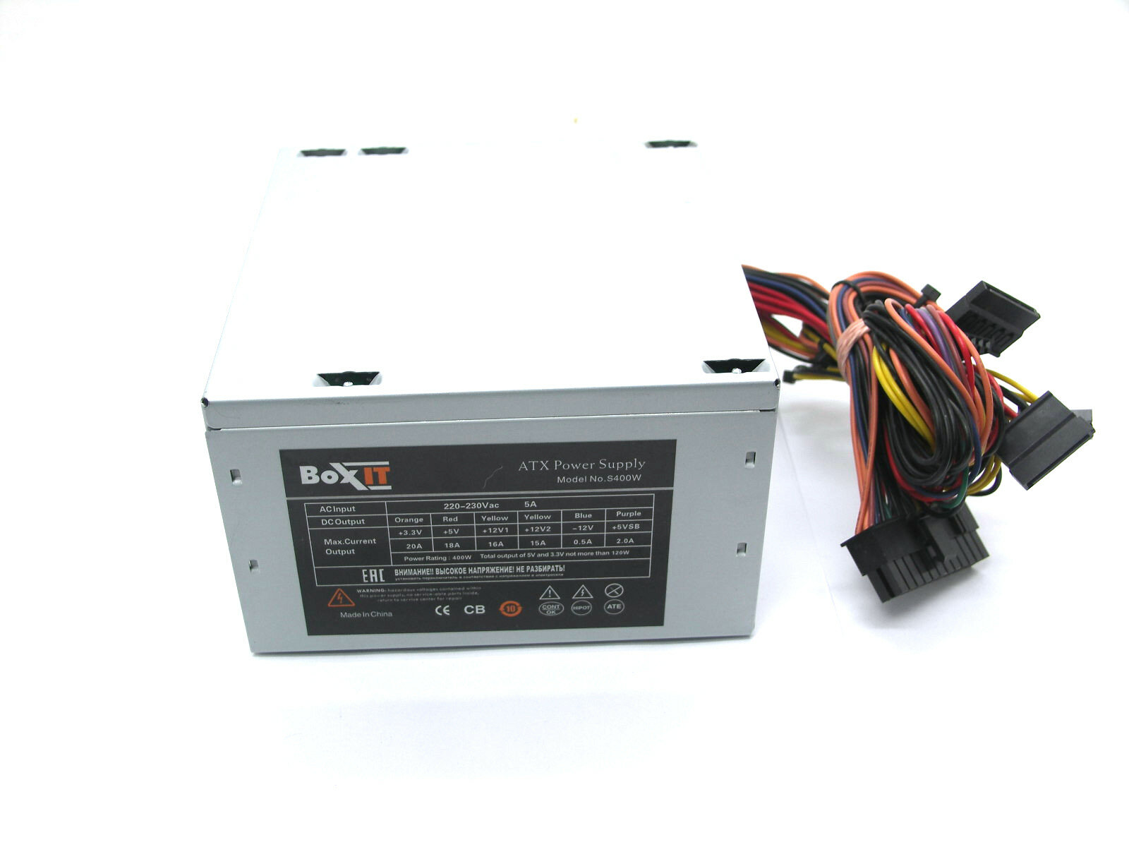 Блок питания 400W Boxit S400W 24+4/2SATA/120fan ATX