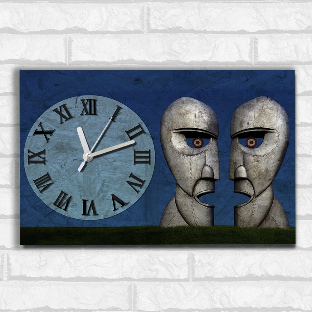 Настенные бесшумные часы ОСБ со смещенным циферблатом Музыка Pink Floyd (Рок, Психоделика, британский рок, экспериментальный, Ричардом Райтом ) - 2535