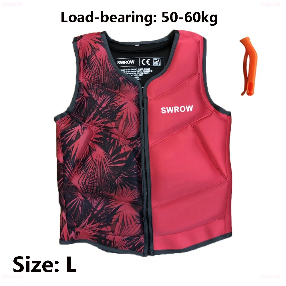 Спасательный жилет SWROW, неопрен, взрослый/детский Красный, 11 (50-60KG)