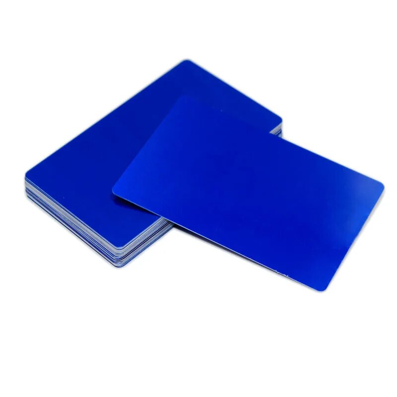 Металлические визитные карточки из алюминия 50 шт. Синий, Dark blue
