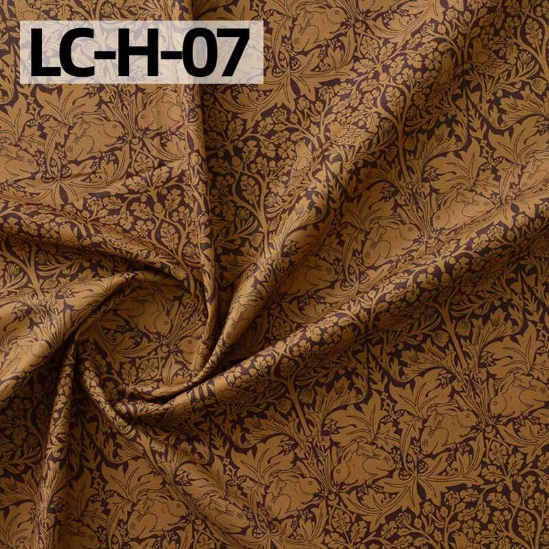 Винтажная хлопковая ткань Моррис FABRICONFIRE синяя Коричневый, W 7