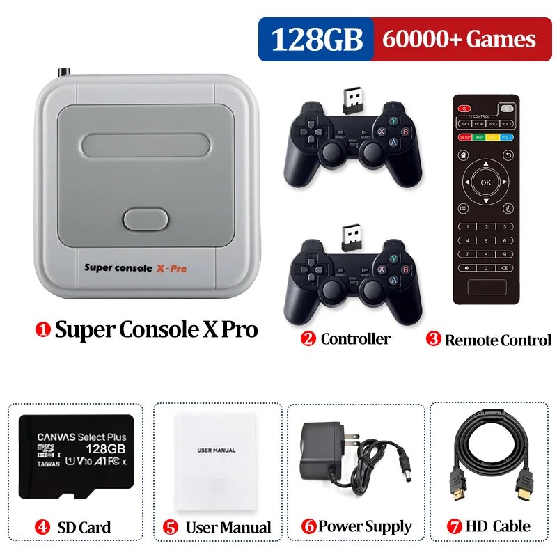 HEYNOW Super Console X Pro 50+ Эмулятор EU, X-Pro 128GB Wireless