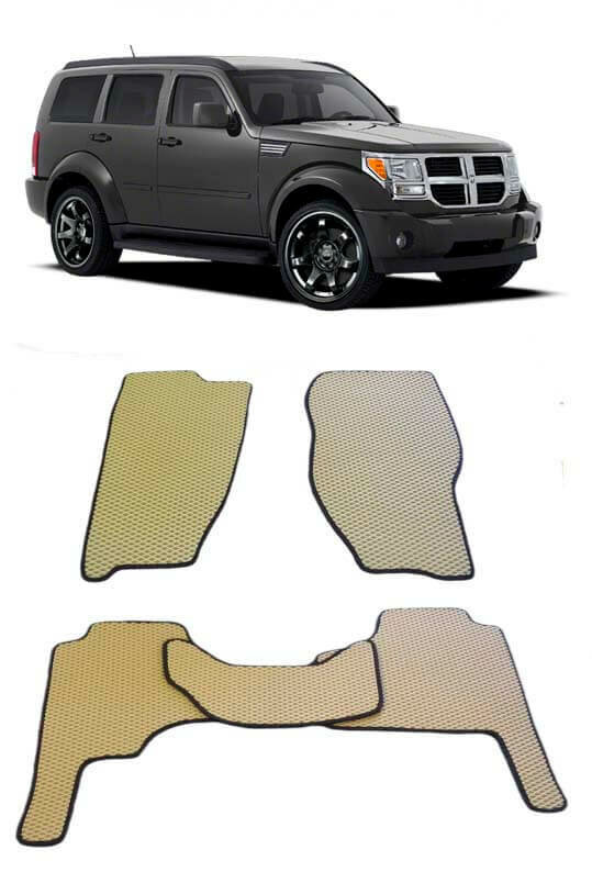 Ева коврики Dodge Nitro 2007 - 2011/ Ева ЭВА сота/ цвет Черный c красной окантовкой / EVA Smart / коврики в салон автомобиля Додж