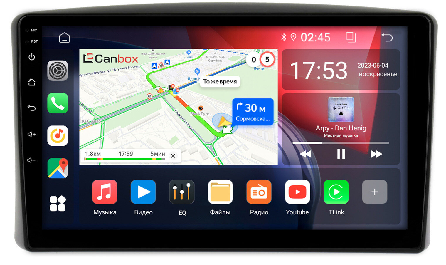 Штатная магнитола Canbox RS9-9175 Toyota Land Cruiser 100 1998-2002 (авто без монитора) Android 10 (IPS, DSP, CarPlay)