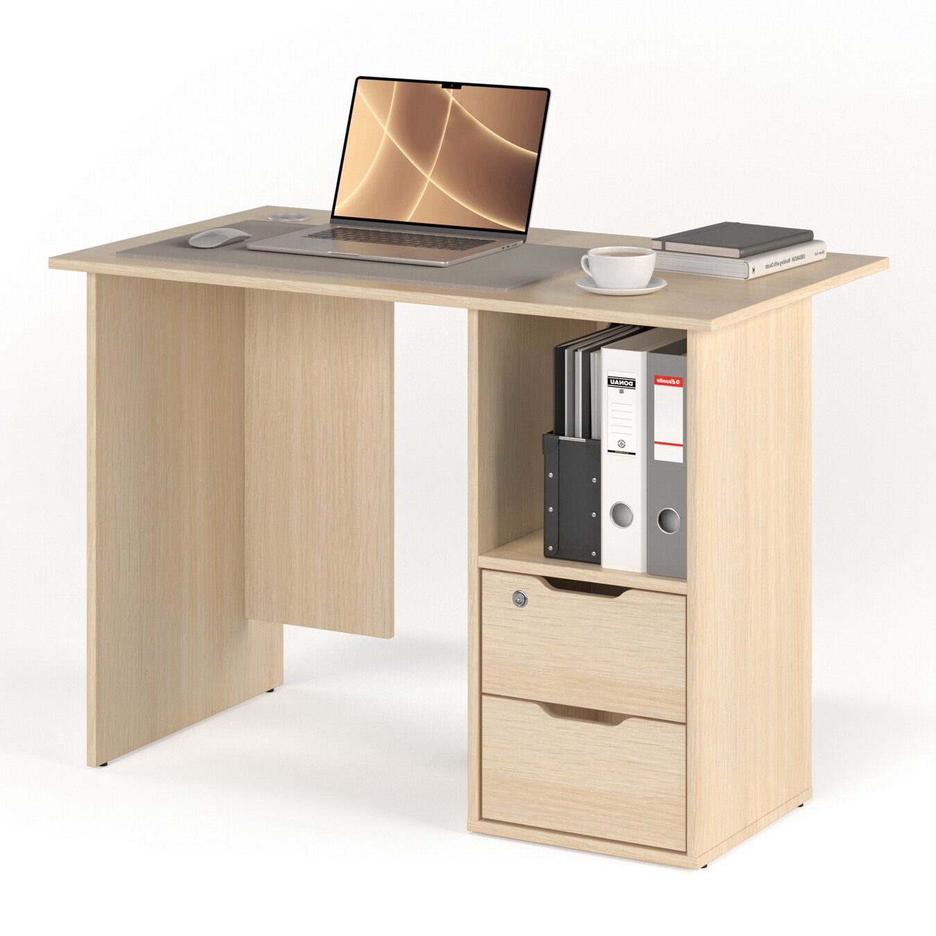 Стол письменный БАНГА-62 правый Дуб молочный