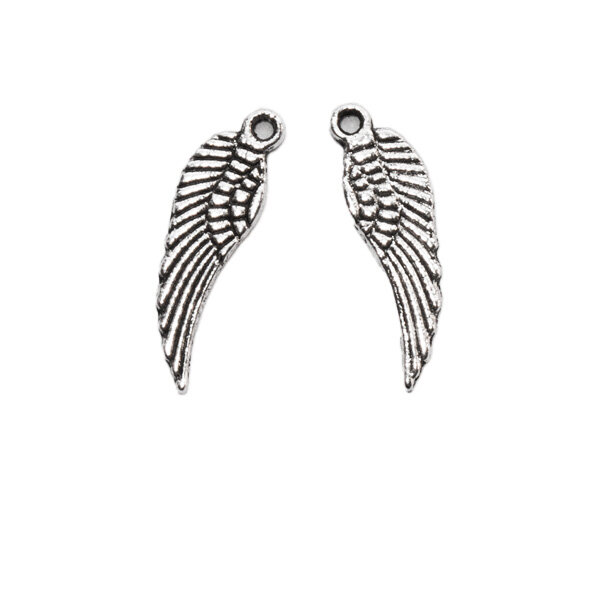 Подвеска, 17х5мм, крыло, базовый материал - цинковый сплав, стиль тибетское серебро, 50 шт.