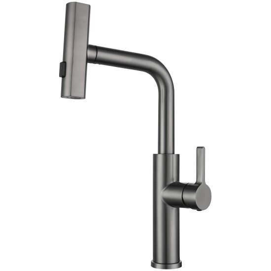 Смеситель для кухни Профсан STEEL с выдвижной лейкой графит (PSM-308-96)