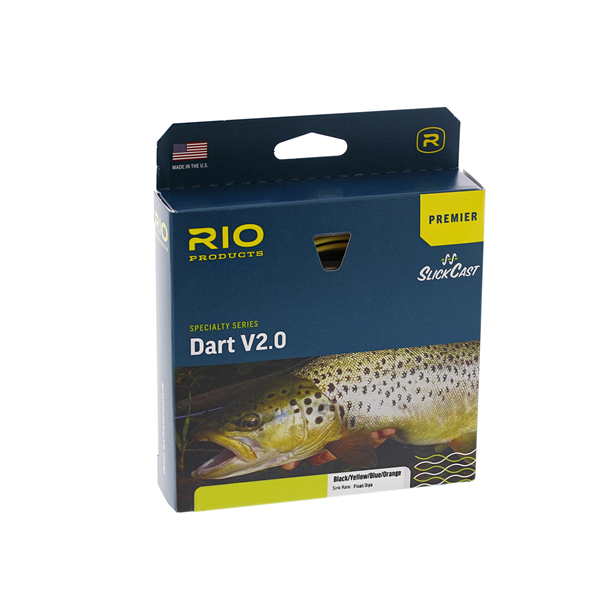 Леска RIO Premier Dart V2.0 Float WF7F/S3, Black/Yellow/Blue/Orange